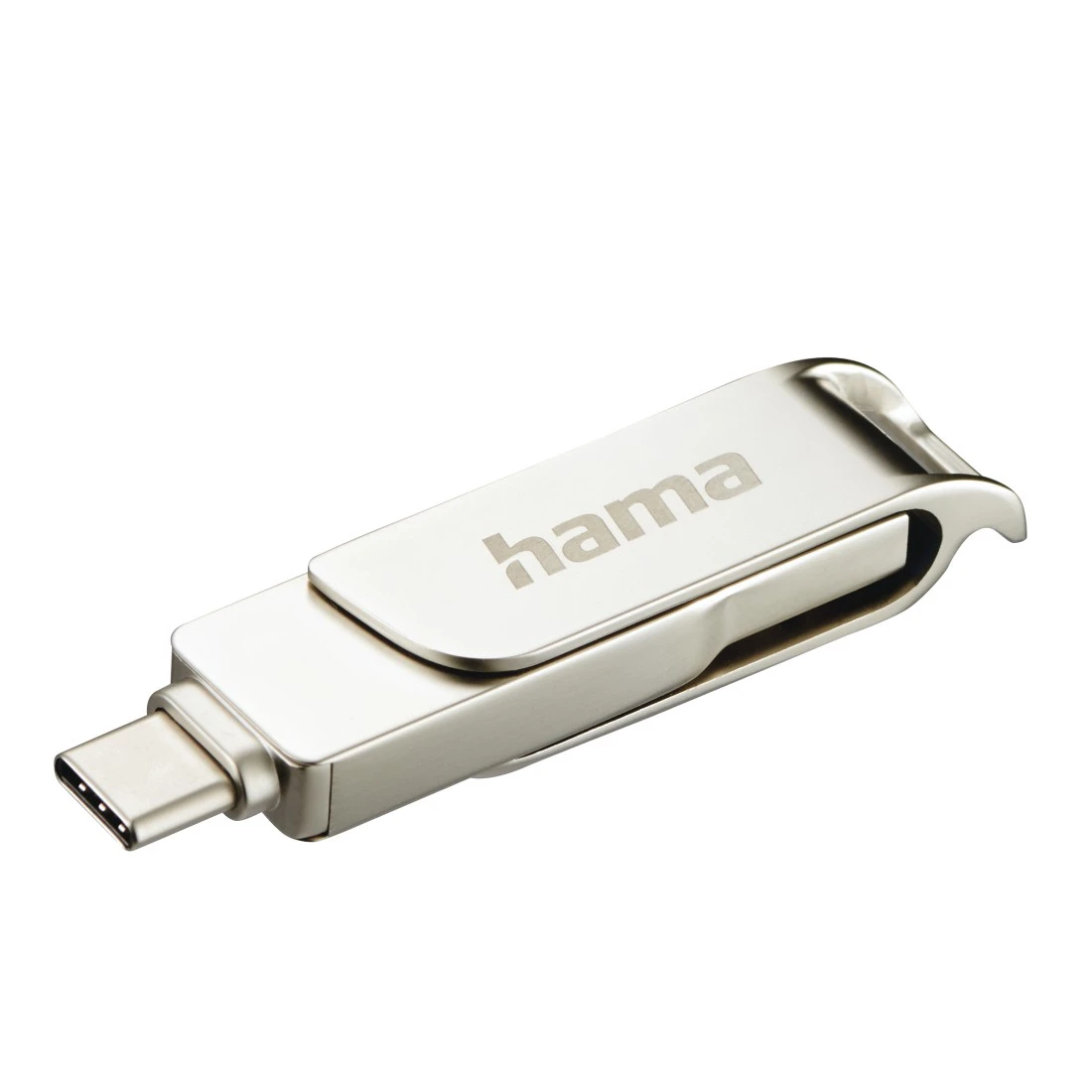 "C-Rotate Pro" USB Stick, USB-C 3.1/3.0, 256GB, 100MB/s, silver | Hama